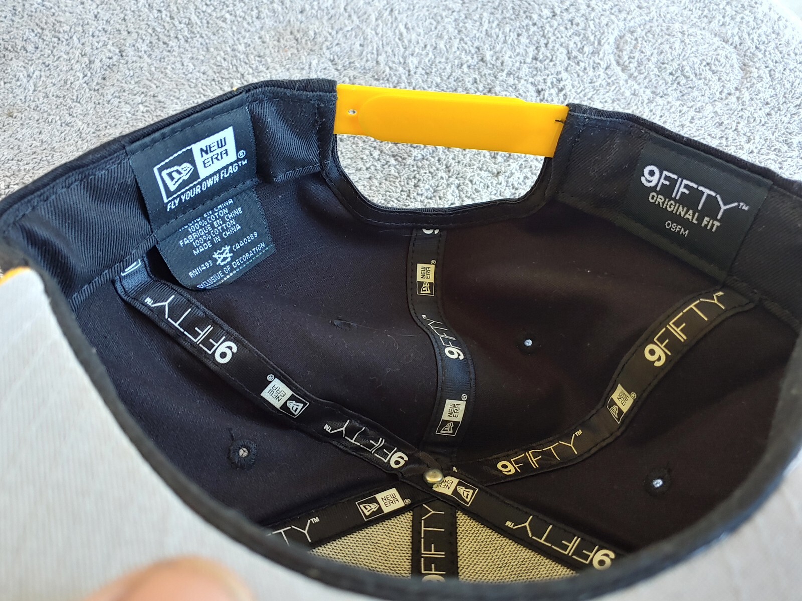 New Era 9fifty Black Gold Authentic Snapback Hat Cap - Gem