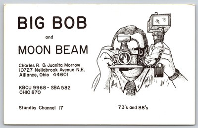 QSL CB Ham Radio Card KBCU-9968 Big Bob and Moon Beam, Alliance Ohio ...