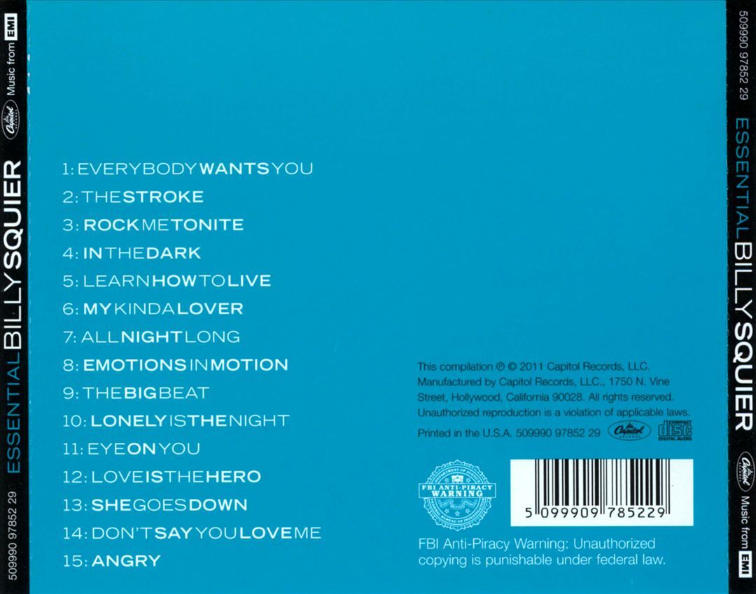 BILLY SQUIER - ESSENTIAL NEW CD 5099909785229| eBay