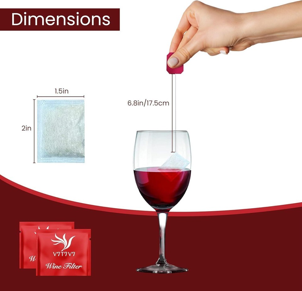 24Pcs Wine Filters the Wand Wine Purifier Wine Accessorie for Wine ...