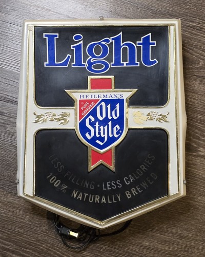 Vintage 80s Heileman's Old Style Light On Tap Beer Lighted Motion Sign ...