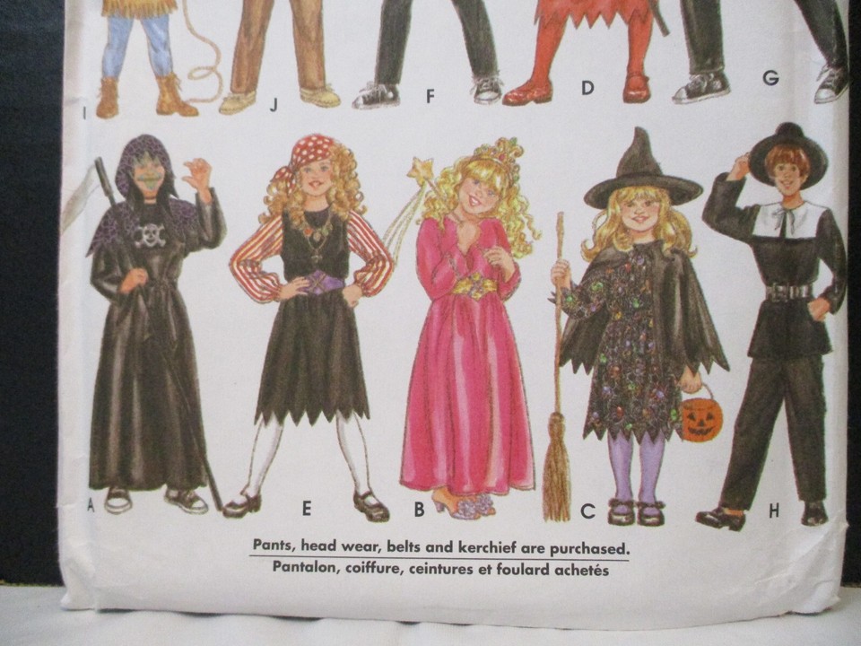Simplicity Pattern 9698 Costumes Child Sz 3-8 Ninja Witch Devil ...