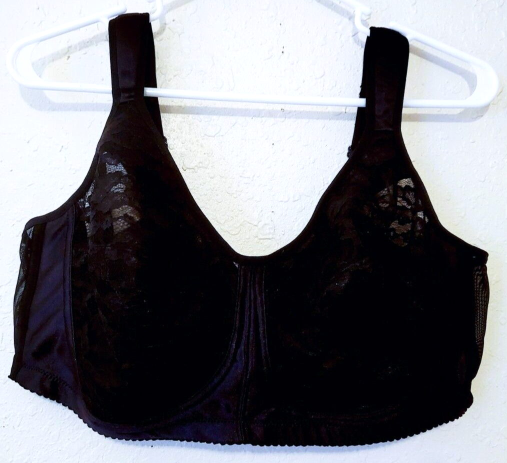 44DD Comfort Choice Sheer Lace Full Coverage Wireless Bra w Comfort ...