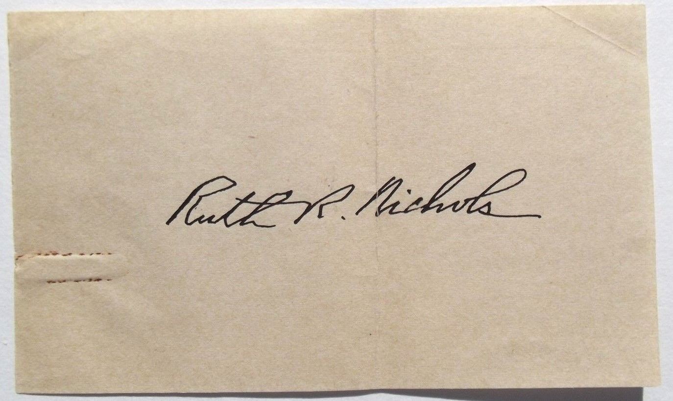 Ruth Rowland Nichols Aviation Pioneer Record Holder Signed Autograph ...