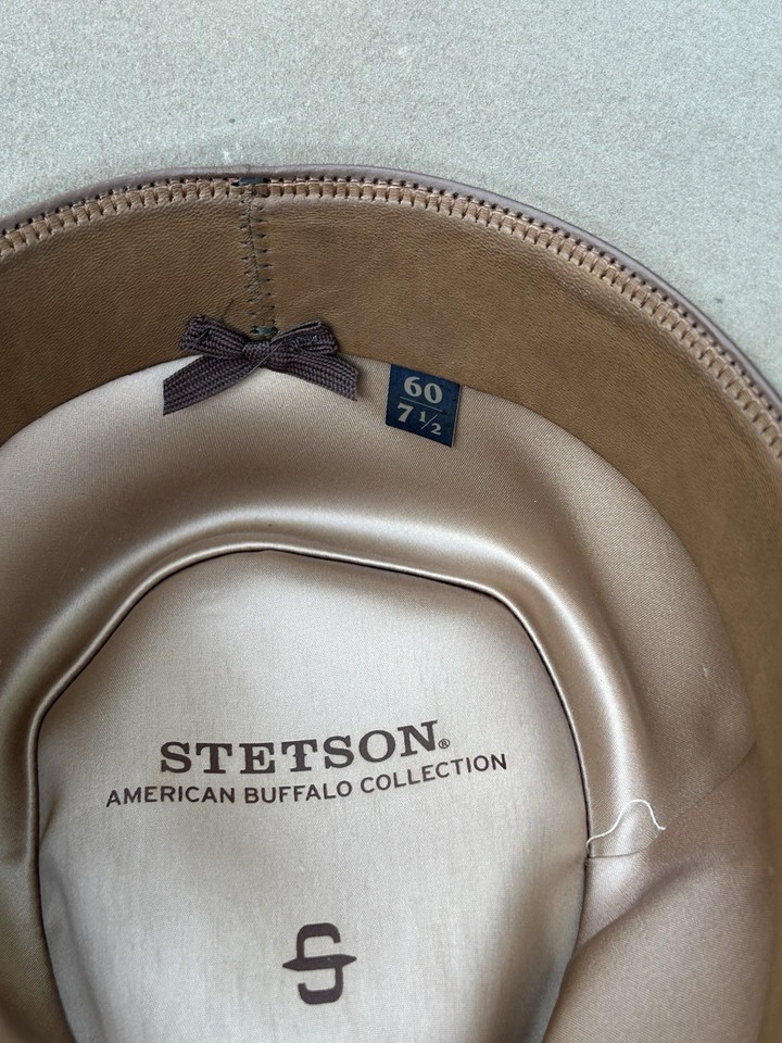 Stetson 4x Drifter Buffalo Felt Pinched Front Cowboy Hat Sz 60 7 1/2 ...