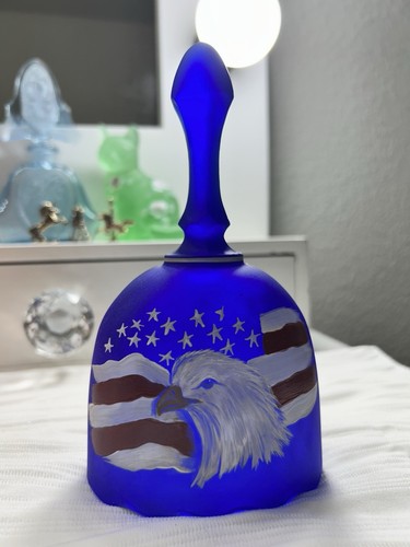 Rare Fenton Cobalt Satin American Glory Bell Limited Edit *Beverly ...
