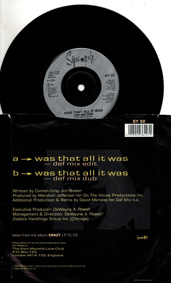 Kym Mazelle:Was that all it was-Def Mix edie and Def Mix dub:UK ...