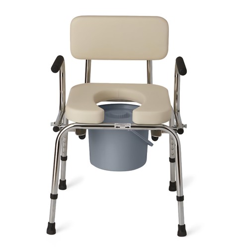 Medline Drop Arm Commode Padded Seat, Backrest, Durable Toilet Chair ...