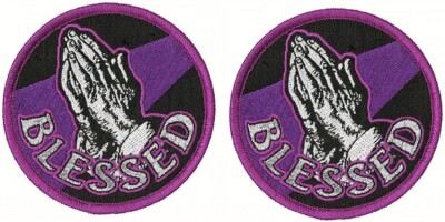 BLESSED PRAYING HANDS CHRISTIAN GOD EMBROIDERED PATCH |2PC iron On Sew 3"x3" | eBay