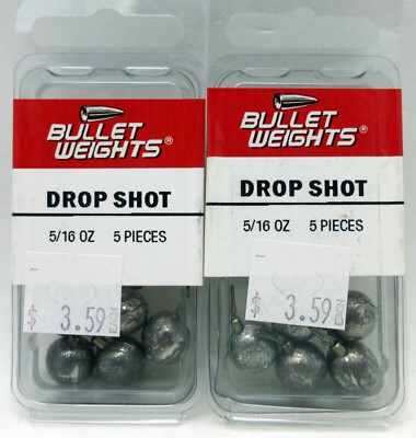 Bullet Weights Drop Shot weights 5/16oz Round Ultra Steel 2 packs of 5 ...