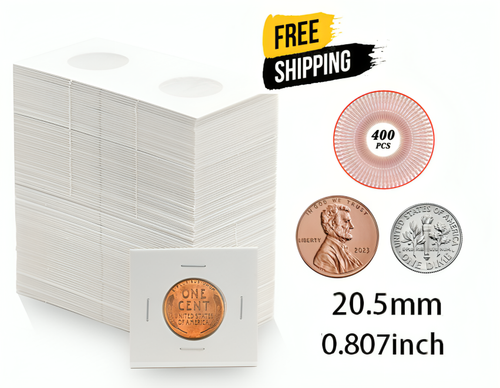 400PCS Coin Flips for Penny 20.5mm/0.8" Cardboard Holders for 2x2 inch ...
