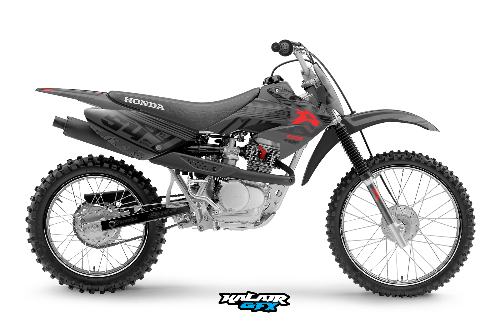 Graphics Kit for HONDA CRF 80 CRF 100 (2004-2016) SPLIT- RED SHIFT ...