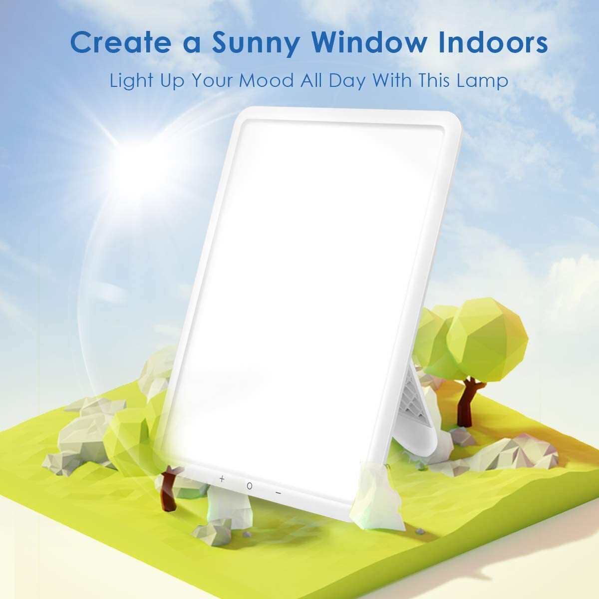 Light Therapy Lamp UV-free LED sun light lamp 10000 Lux Happy Light ...