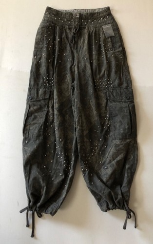 Free People Fly Away Studded Parachute Pants Print Size 4 | eBay