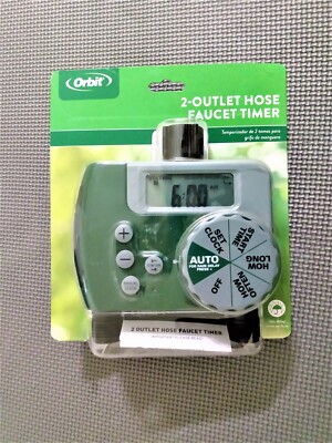 Orbit 58910 2 Outlet Programmable Hose Faucet Timer - Green 46878589100 ...