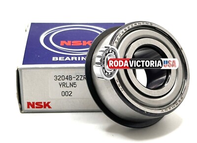 NSK 3204B 2ZR NR TNG Double Row Angular Contact Bearing SNAP RING ...