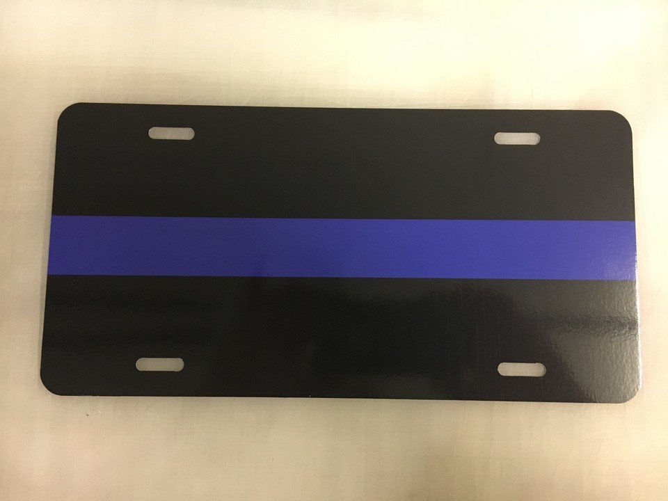 Thin Blue Line License Plate Front Black Sheriff Plate Blue Lives ...