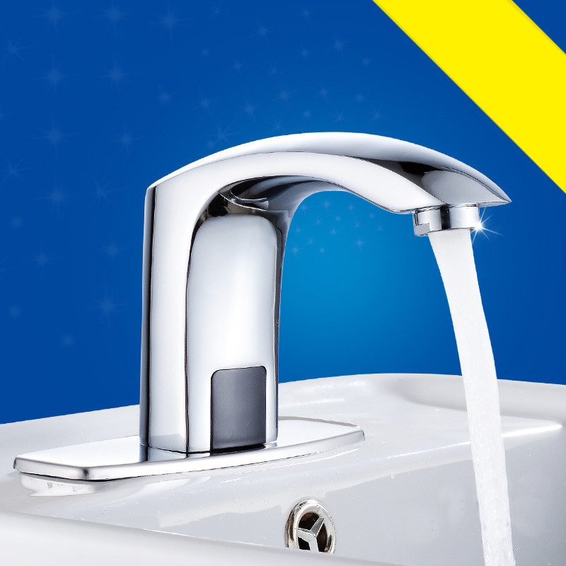 Chrome Bathroom Vessel Basin Mixer Hand Sensor Free Touchless Faucet ...