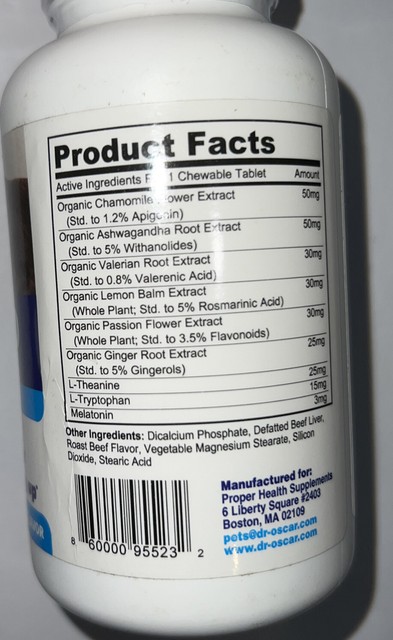 Dr. Oscar Organic Sleep Aid for Dogs With Melatonin 120 Tablets Made in ...