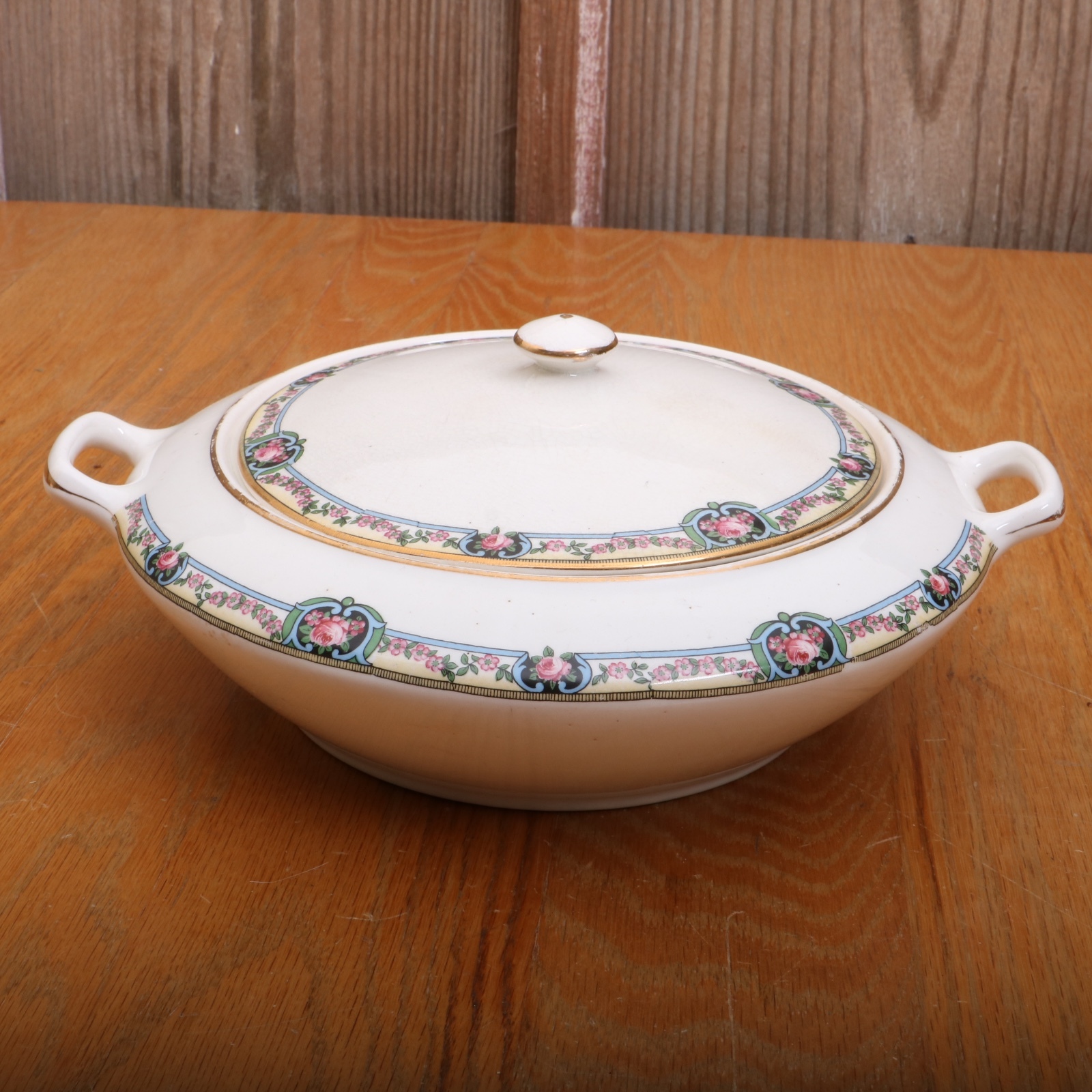 Vintage French Saxon China Floral Garland Pattern Soup Vegetable Bowl ...