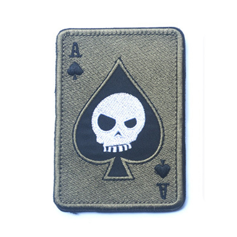 ACE OF SPADES DEATH SKULL CARD TAD ARMY TACTICAL HOOK PATCH FORSET ...