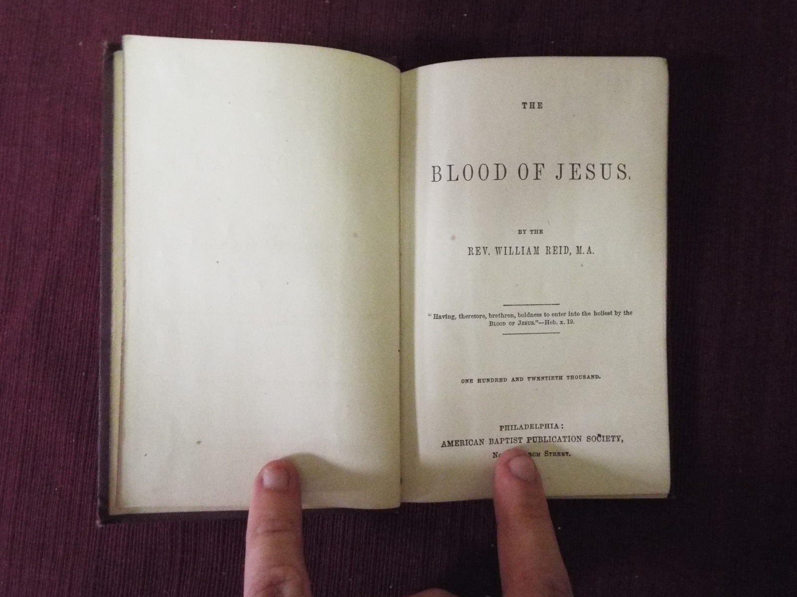 The Blood of Jesus - By William Reid- Baptist Publication Circa 1870 | eBay