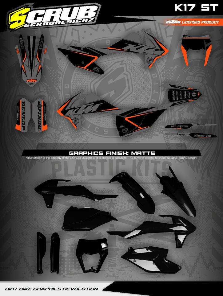 Plastics + Graphics KTM 2017 2018 2019 EXC EXC-F 125 250 300 350 450 ...