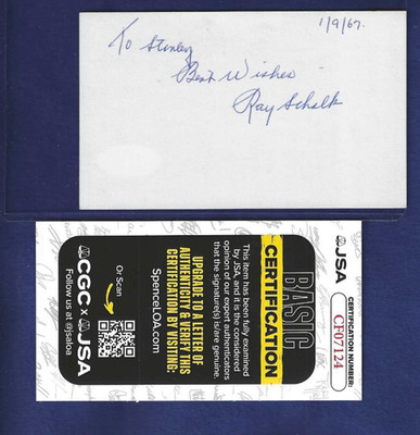 Ray Schalk Autographed 3x5 Card Chicago White Sox Baseball HOFer JSA ...