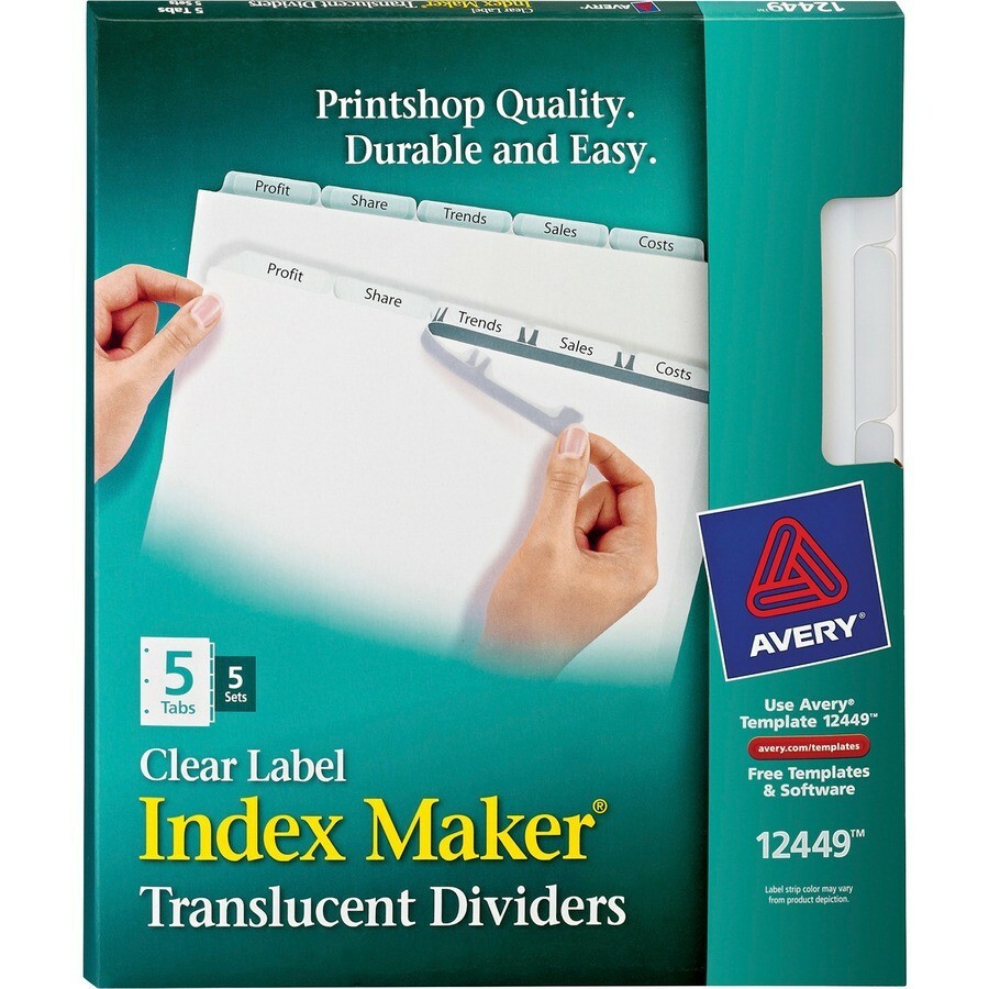 New Avery Dennison 12449 Index Maker Easy Apply Clear Label Translucent ...