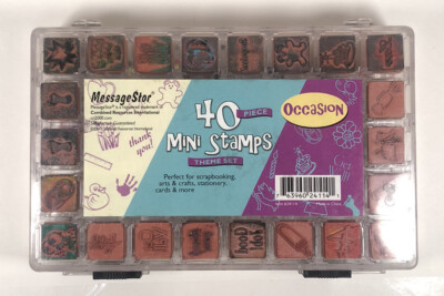 Set of 40 Mini Stamps from MESSAGESTOR Theme Occasion Set in Case | eBay