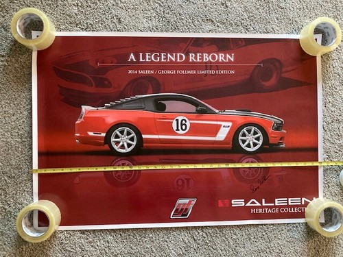 Saleen Mustang George Follmer Commerative Poster - hand signed by ...