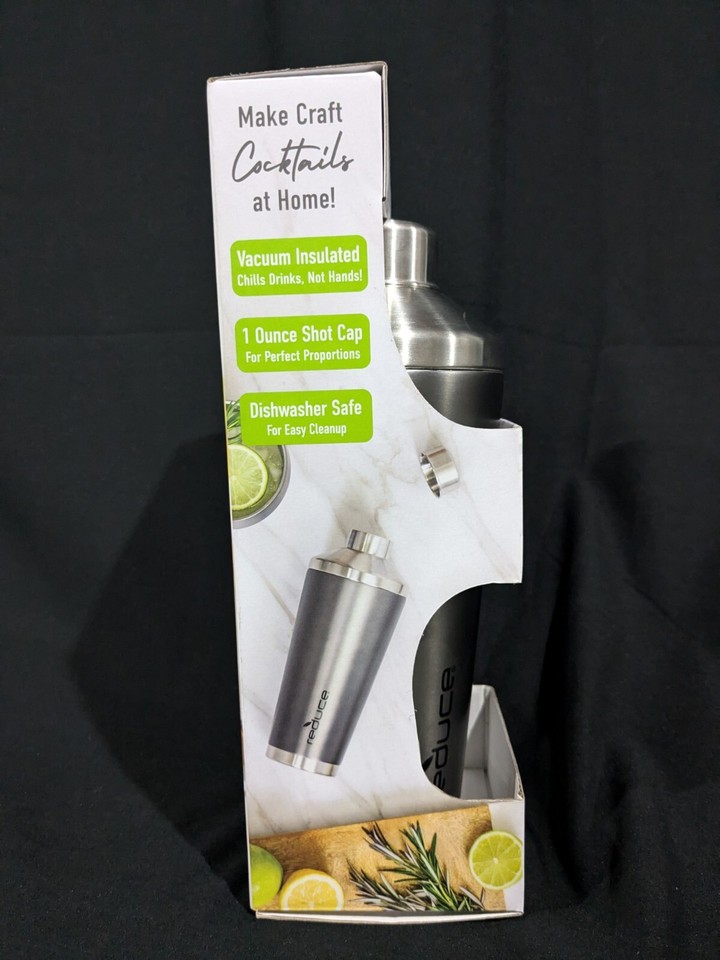 NEW Reduce Stainless Steel Insulated Cocktail Shaker Built-In Strainer ...