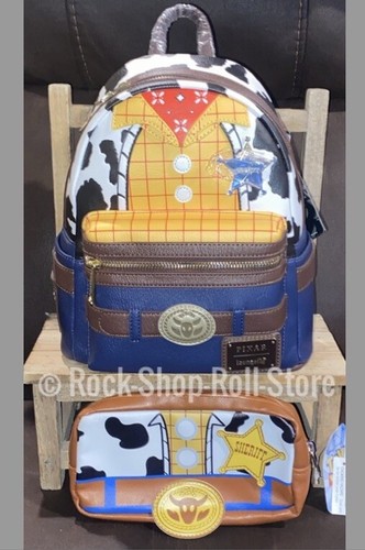 Disney Parks Loungefly “WOODY” Toy Story Mini Backpack & Zip Case Set ...