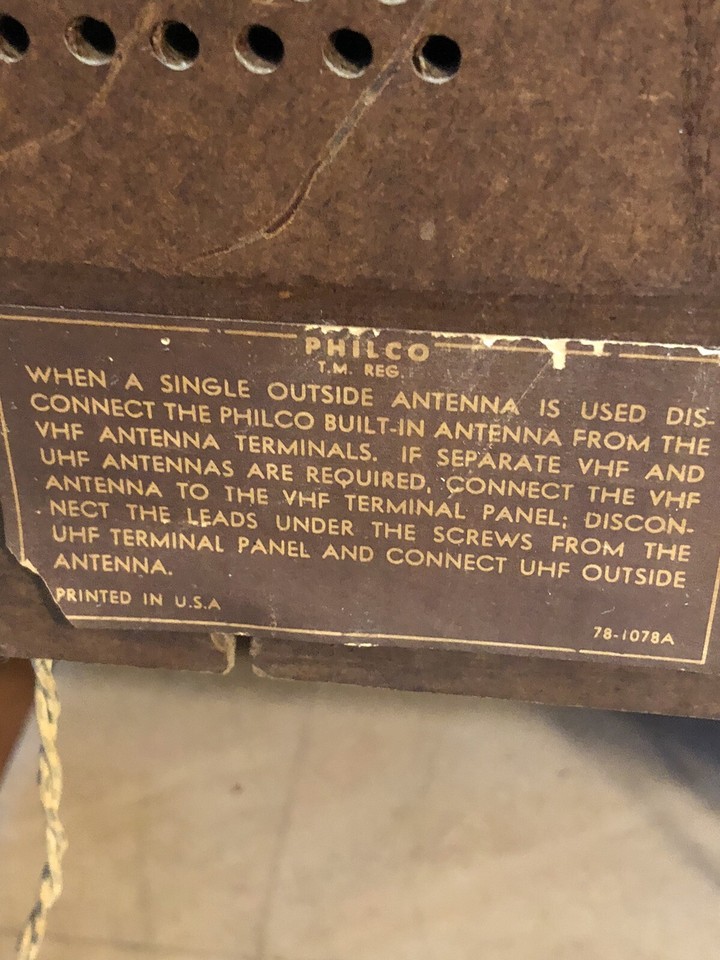 Vintage Philco High Fidelity Golden Grid Television Cabinet (See ...