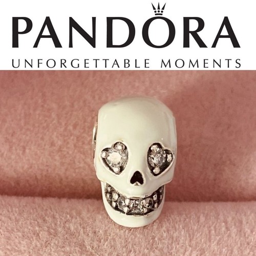 Authentic Pandora #792811C01 Glow in The Dark Sparkling Skull Charm | eBay