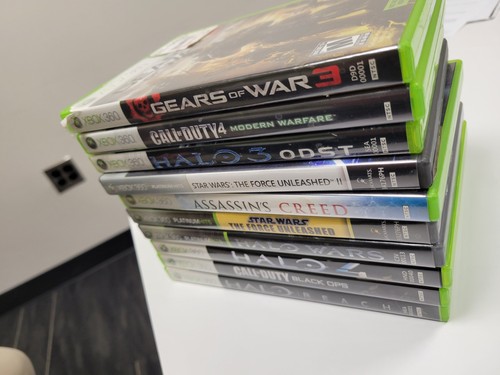 XBOX 360 games lot bundle cheap (Halo, CoD, Assassin's Cr., Star Wars ...