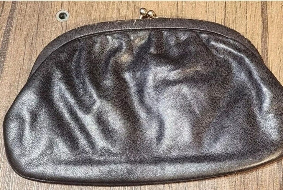 Vintage Blue Coin Purse Kiss Lock Wallet Change Purse w/ Bottom Zip ...
