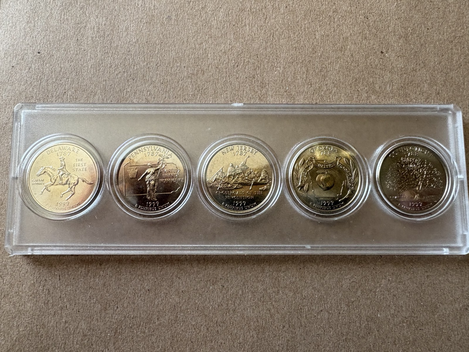 1999-D Complete 5 Statehood Quarter Set UNC in plastic case | eBay