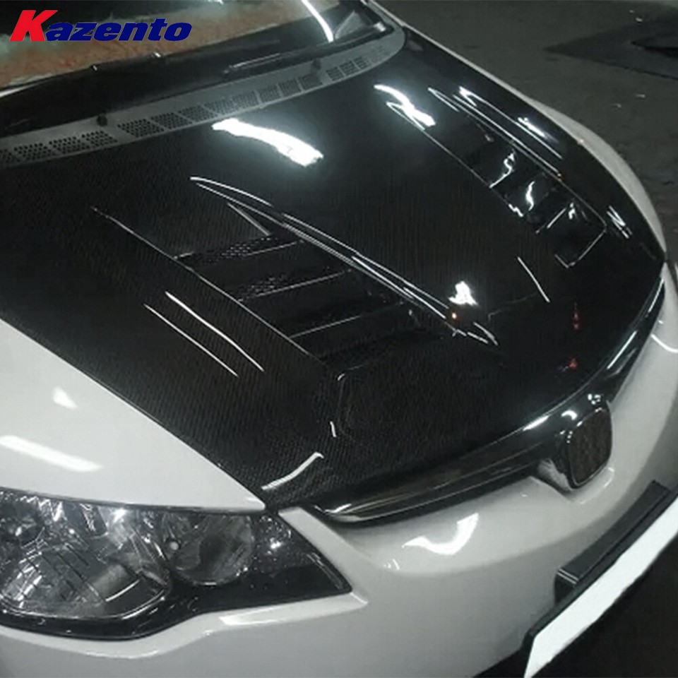 For Honda FD2 Civic 06-11 FD2R JS Style Carbon Fiber Vented Cooling ...