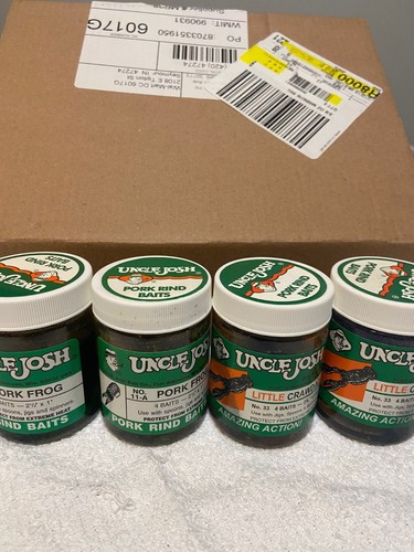 4 uncle josh pork rind baits 2 no.11 blk/ch 1no.33 little craw blk/bl 1 ...