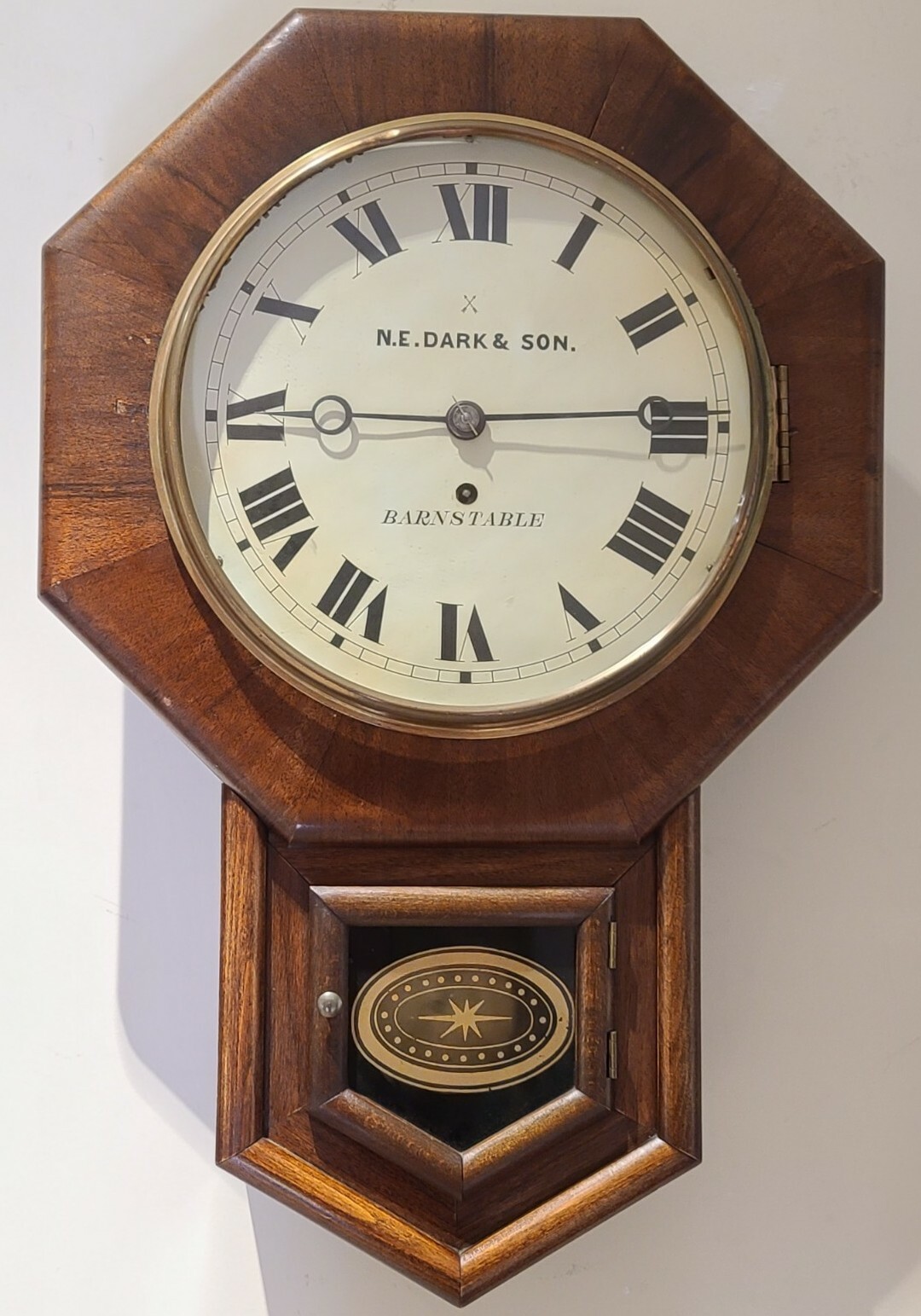 Antique HAC Hamburg Clock Co. Germany Octagon Drop School House ...