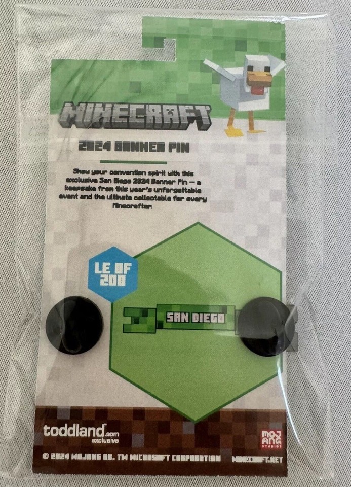 SDCC 2024 Minecraft San Diego Banner Pin 1st In Series LE 200 | eBay