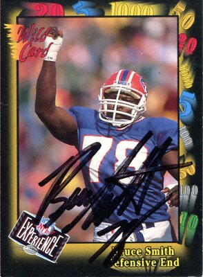 Bruce Smith Autographed 1992 Wild Card Card | eBay