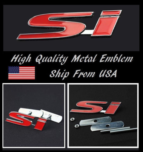 High Quality 3D SI Logo Racing Front Grill Grille Emblem Badge Civic ...