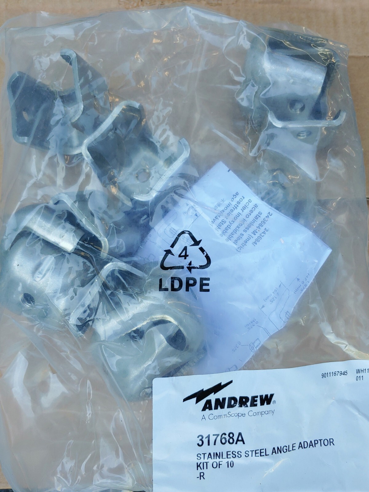 Andrew Commscope 31768A Pack of 10 Stainless Steel Angle Adapters ...