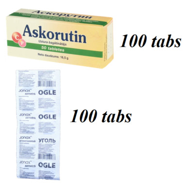 ASKORUTIN 100 tab and Activated Carbon Charcoal 100 tabs Food ...