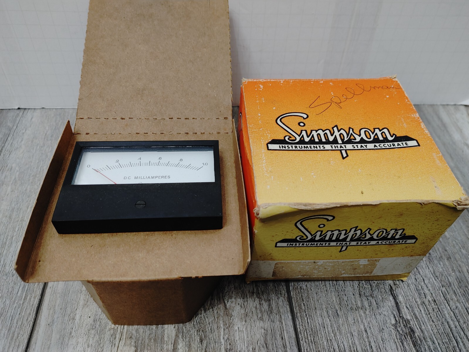 N.O.S Vintage Simpson 0-1.0 DC D.C. Milliamperes Square Panel Meter | eBay