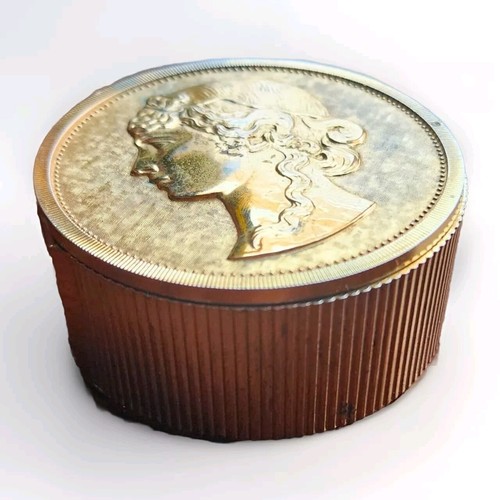 Linden Vintage Travel Alarm Clock Wind Up Gold Roman Coin Design **Not ...