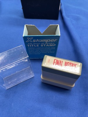 XStamper RED Pre-Inked "FINAL NOTICE" Stamp #1014 | eBay