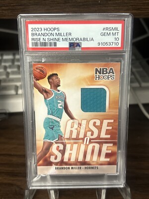 2023 Hoops Brandon Miller Rise N Shine Mem PSA 10 POP 1 | eBay